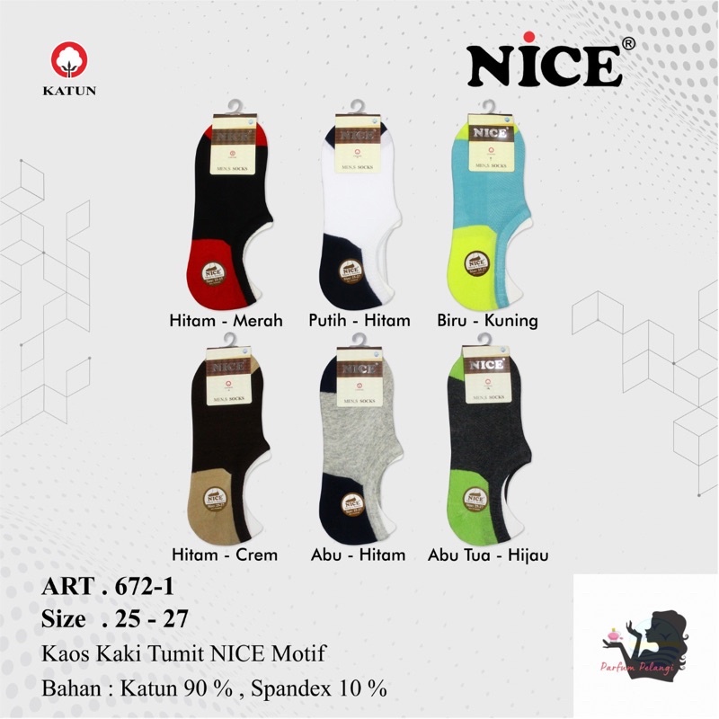 Jual [ISI 1] Kaos Kaki Pria NICE 672 Tumit POLOS / Kaos Kaki NICE Pria / Kebutuhan Pria ...