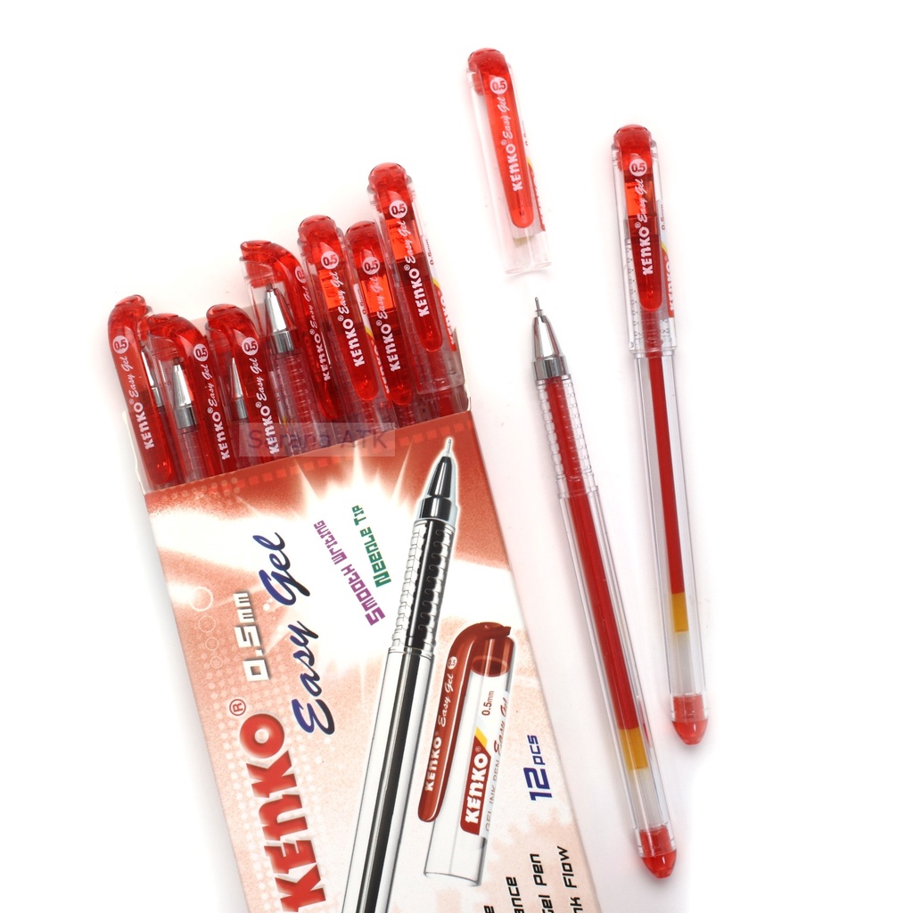 Jual Kenko - Easy Gel 0.5 mm Pulpen / Ballpoint / Merah [ 1 PCS ] | Shopee Indonesia
