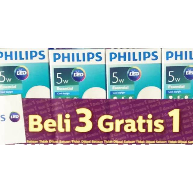 Jual Led philips 5 watt beli 3 gratis 1 | Shopee Indonesia