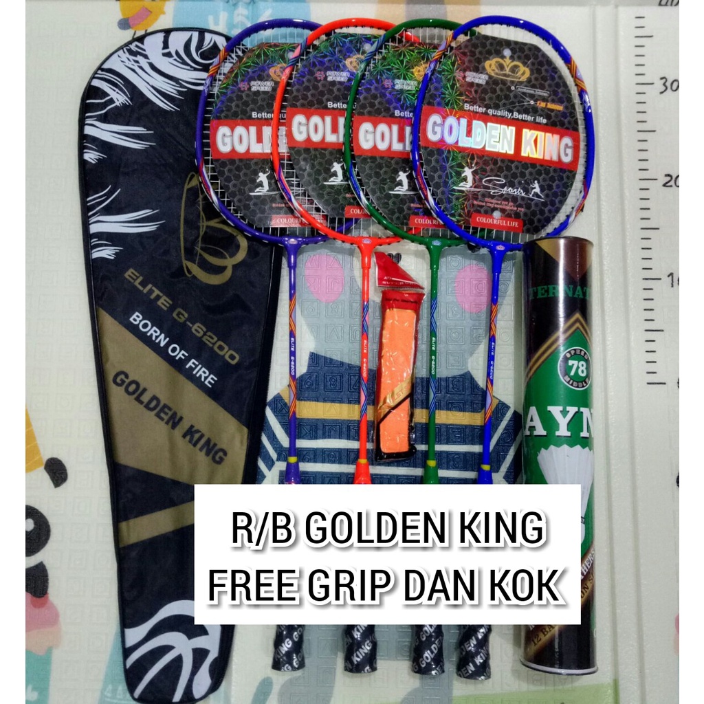 Jual RAKET BADMINTON GOLDEN KING FREE GRIP HANDUK + KOK (ADA PEREDAM ...