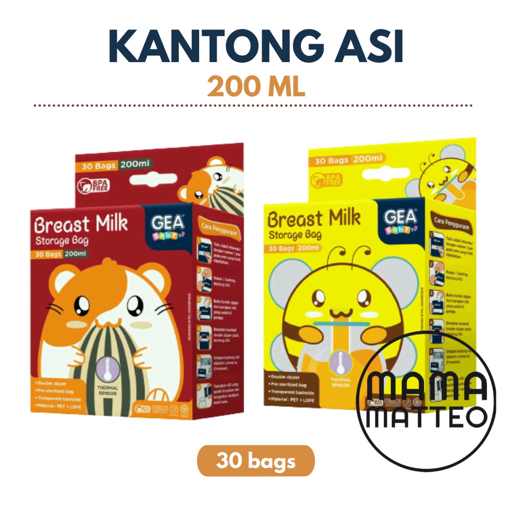 Jual GEA Baby Kantong Asi 200ml / ASI bag KASIP / GEABABY Breastmilk ...