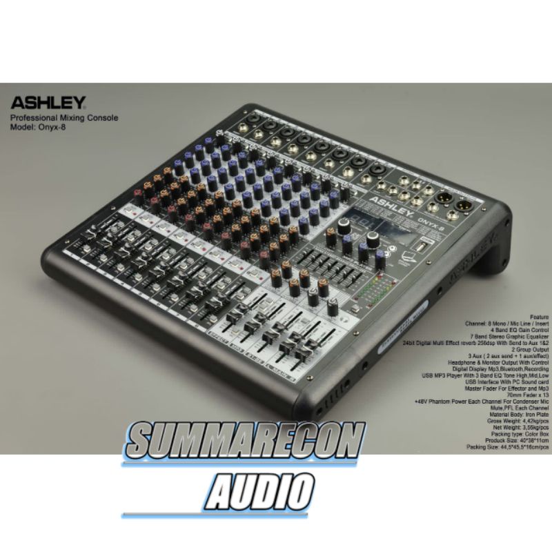 Jual Mixer Ashley ONYX 8 Original Kualitas Terbaik 8 Channel USB ...