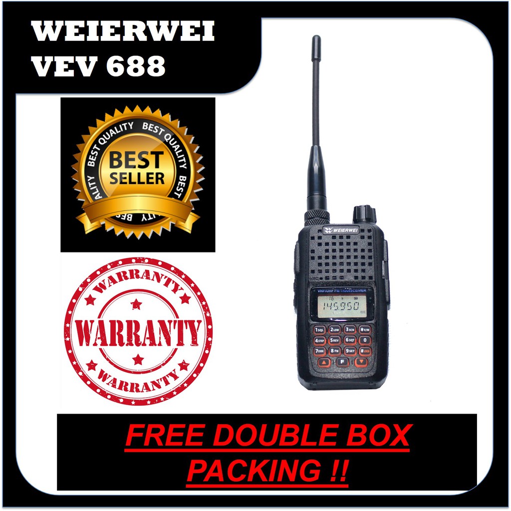 Jual HT Weierwei VEV 688 Single Band VHF - Mini HT kecil VEV688 Garansi 1 TAHUN - Radio ...
