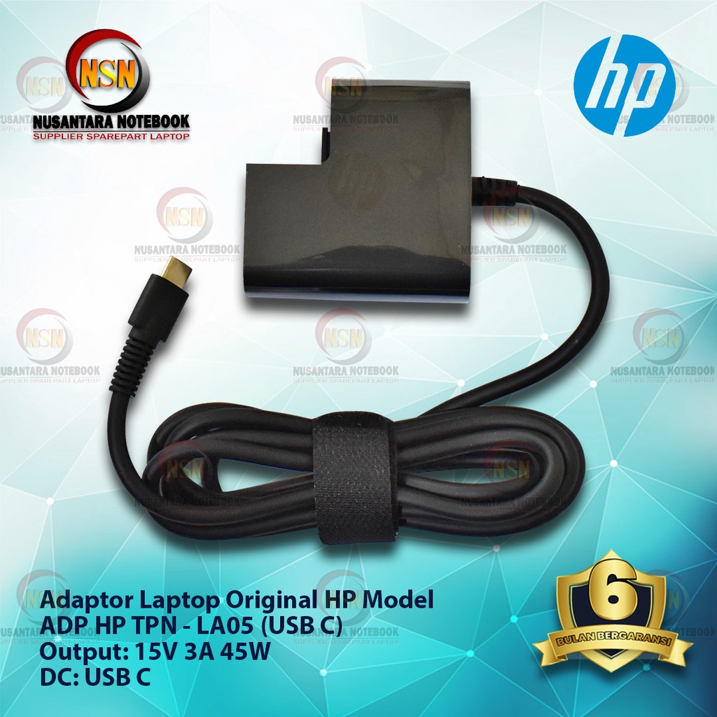 Jual Adaptor Laptop Original HP Model ADP HP TPN - LA05 15V 3A 45W (USB ...