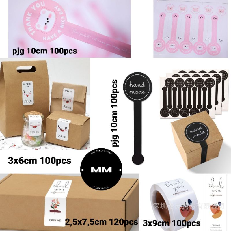 Jual 100pcs Stiker TQ Stiker Thank You Stiker segel box stiker handmade ...