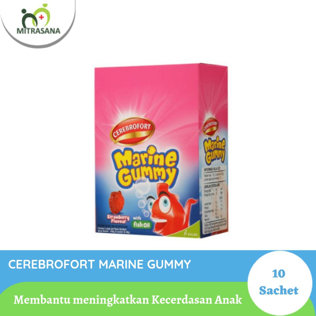 Jual Cerebrofort Marine Gummy Sachet 1 Box 10 Sachet | Shopee Indonesia