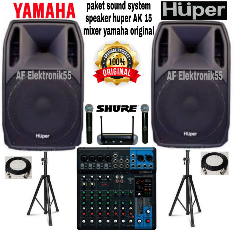 Jual Paket Sound System Speaker Huper AK 15 + Mixer Yamaha Original ...