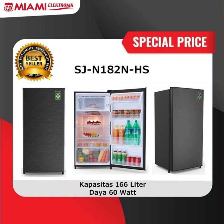 Jual SHARP Lemari Es 1 Pintu 166 Liter SJ-N182N-HS / SJN182NHS / SJN182 ...