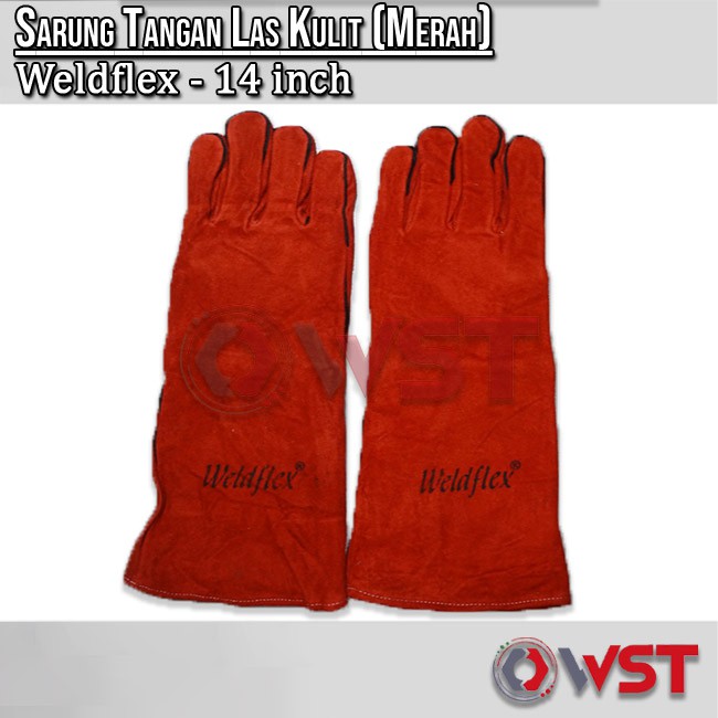Jual Sarung Tangan Las Kulit Merah 14 Inch Weldflex | Shopee Indonesia