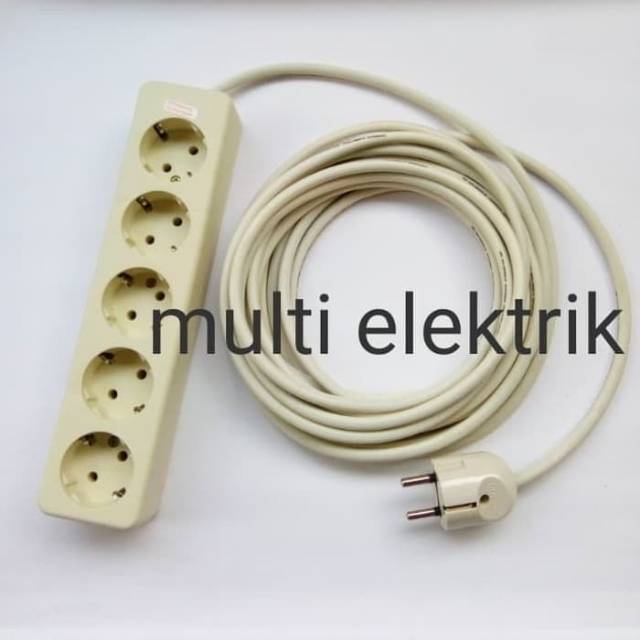 Jual stop kontak uticon 5 lubang kabel eterna 3 meter - colokan stopkontak terminal kuningan ...