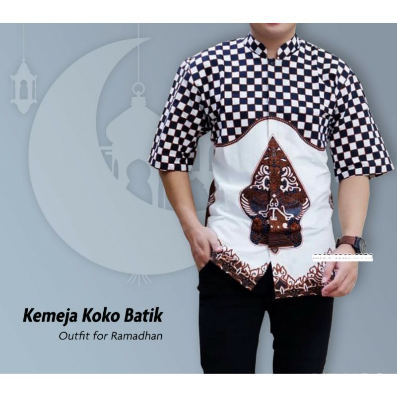 Jual KEMEJA KOKO BATIK MODERN PRIA MOTIF WAYANG GUNUNGAN LENGAN PENDEK ...
