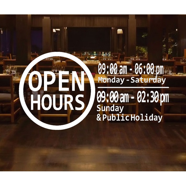 Jual Stiker Dinding Kaca Jadwal Buka Tutup Toko Kantor Sticker Open ...