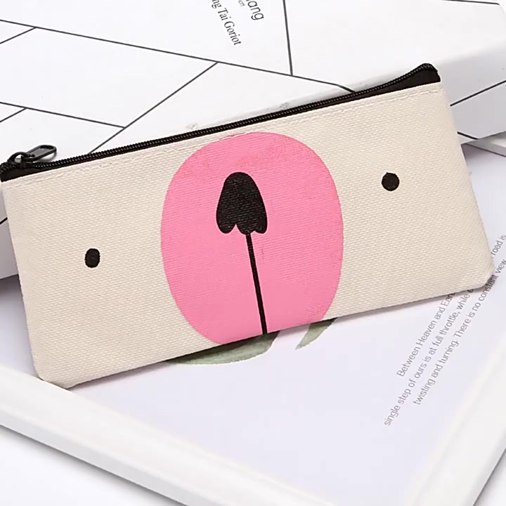 Jual HC Tempat Pensil Pulpen Kain Kanvas Karakter Hewan Lucu Kotak ...