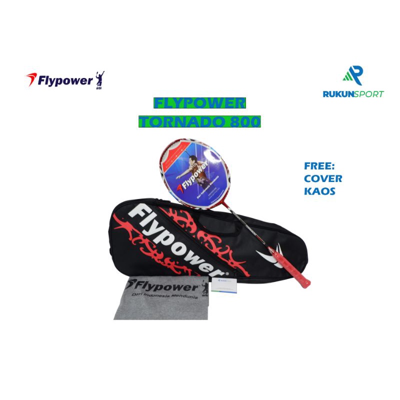 Jual Raket Badminton FLYPOWER TORNADO 800 free tas dan kaos | Shopee ...