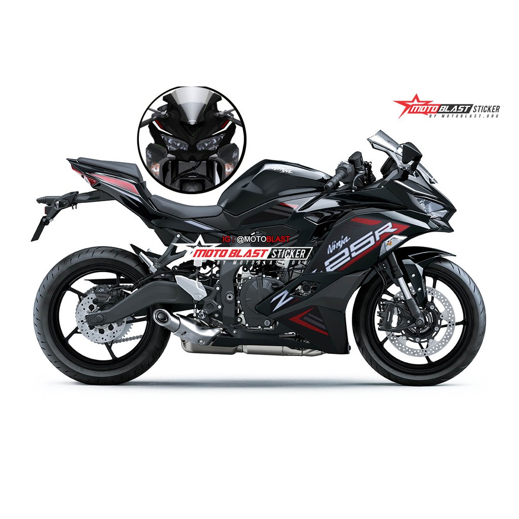 Jual Decal Stiker Ninja ZX25R Black Red Motoblast Non Full PNP | Shopee ...