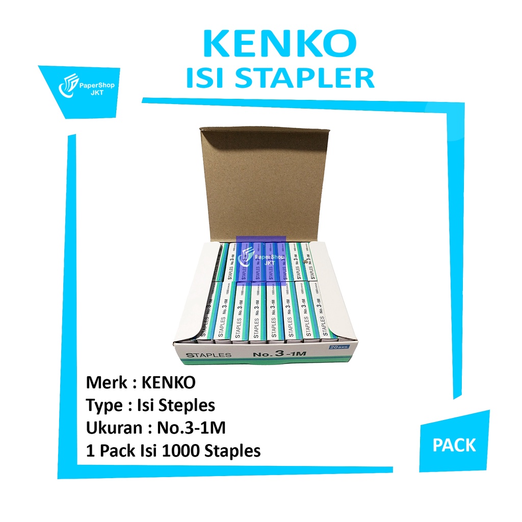 Jual KENKO - Isi Staples Besar Ukuran No.3 -1M - Pack | Shopee Indonesia