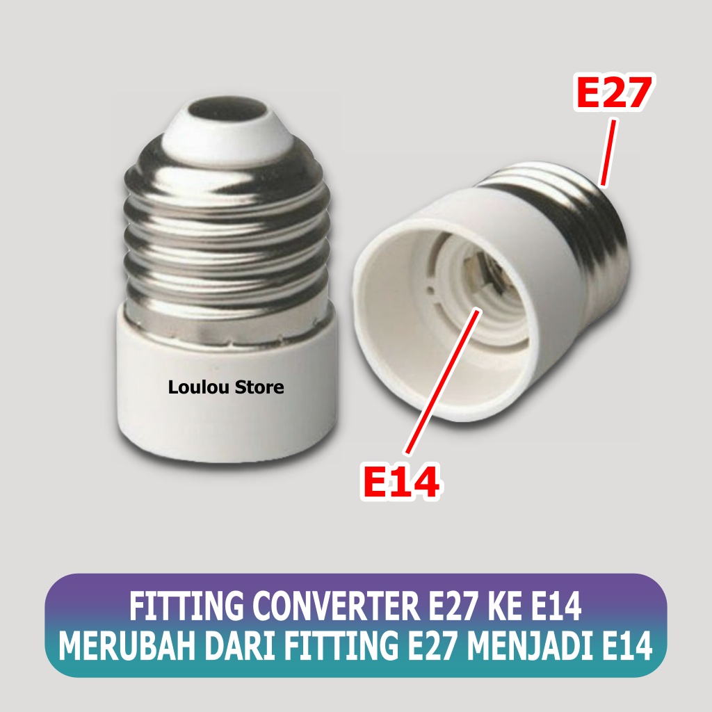 Jual Converter Lampu Fitting E27 ke Fitting E14 Fiting Over E 27 ke E 14 | Shopee Indonesia