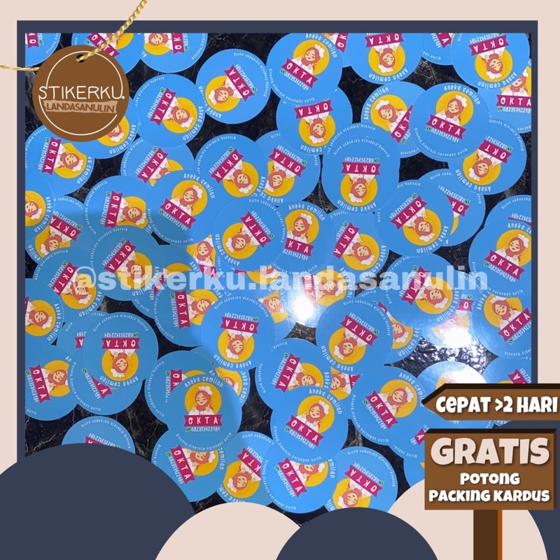 Jual Cetak stiker label kemasan bulat glossy | Shopee Indonesia