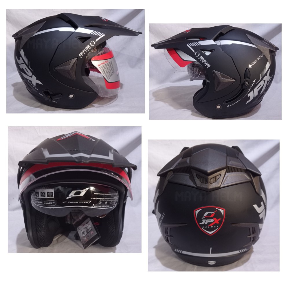 Jual Helm JPX Supermoto Half Face Solid | Shopee Indonesia