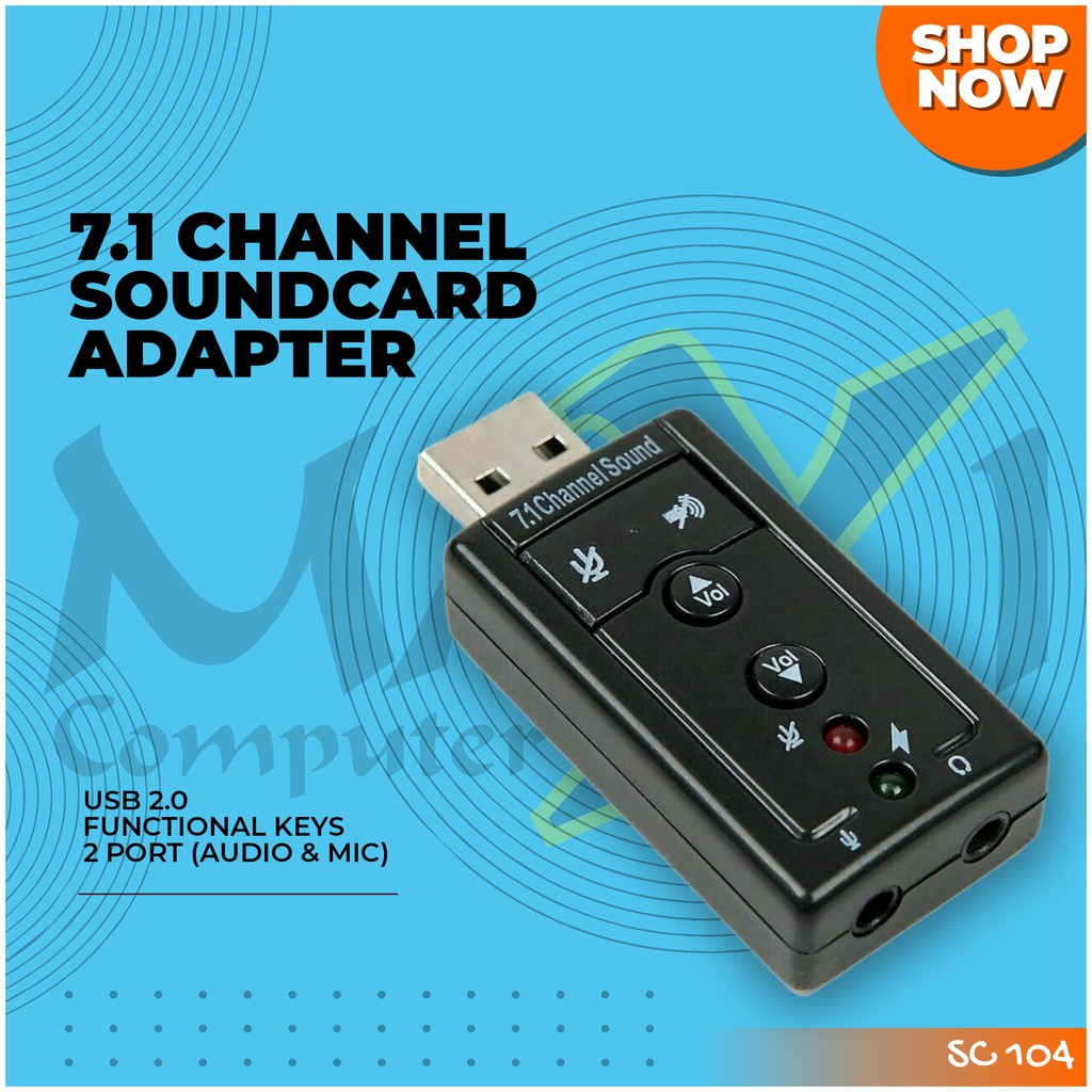 Jual 7.1 Channel Sound Stereo & Microphone Port USB External Sound Card ...