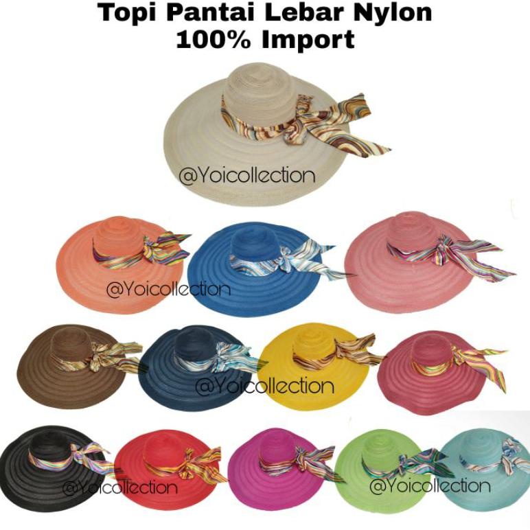 Jual Topi Pantai Brim Lebar Pita Rainbow | Shopee Indonesia