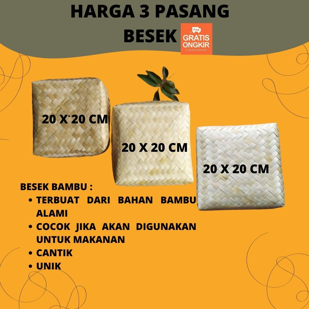 Jual BESEK BAMBU 20 X 20 UNTUK TEMPAT NASI KUALITAS TERBAIK | Shopee ...
