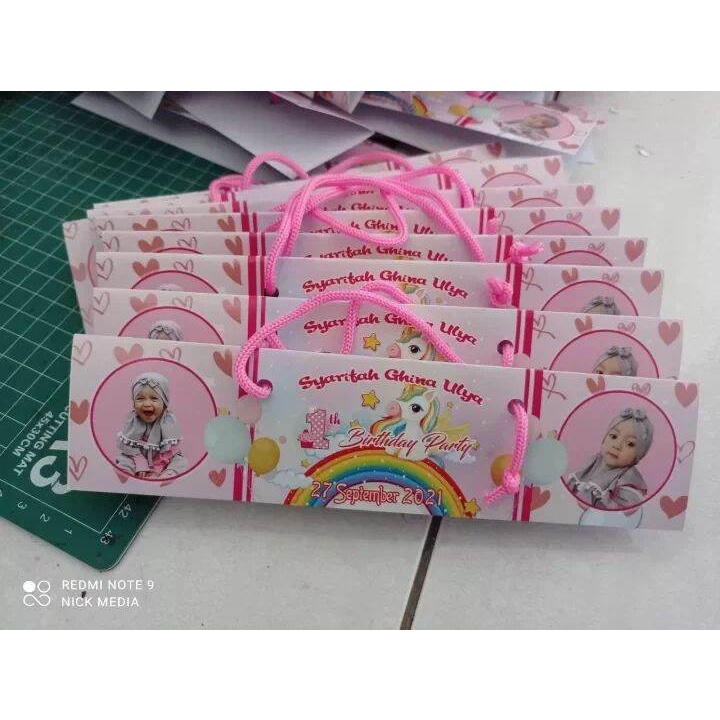 Jual label tas ultah snack plastik ulang tahun custom ukuran 20x8 ...