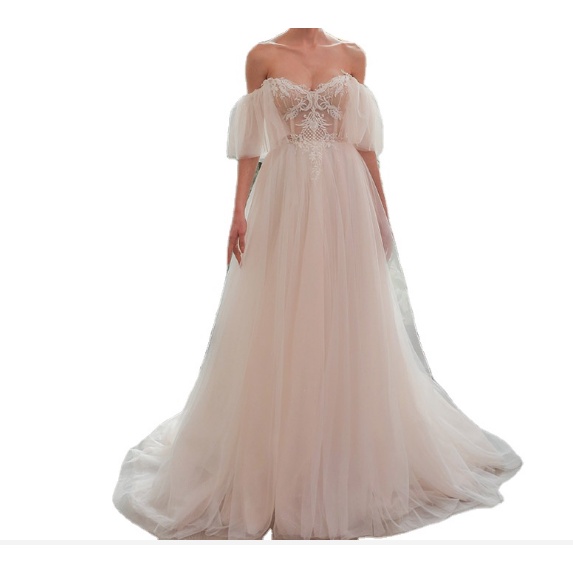 Jual Gaun Pengantin 2021 Appliques A Line Bridal Gowns Corset Backless ...