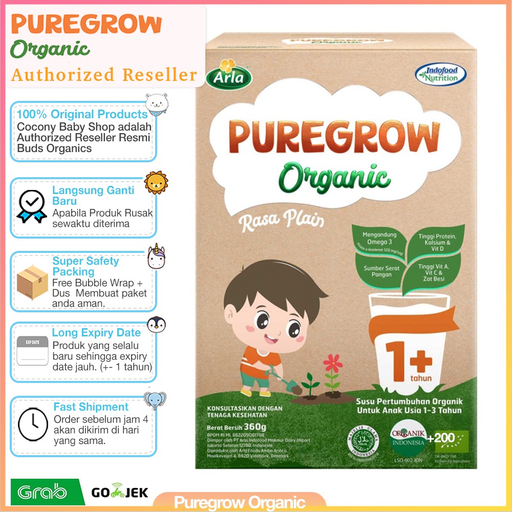 Jual Puregrow Organic - Susu Formula Pertumbuhan Organik 1-3 Tahun ...