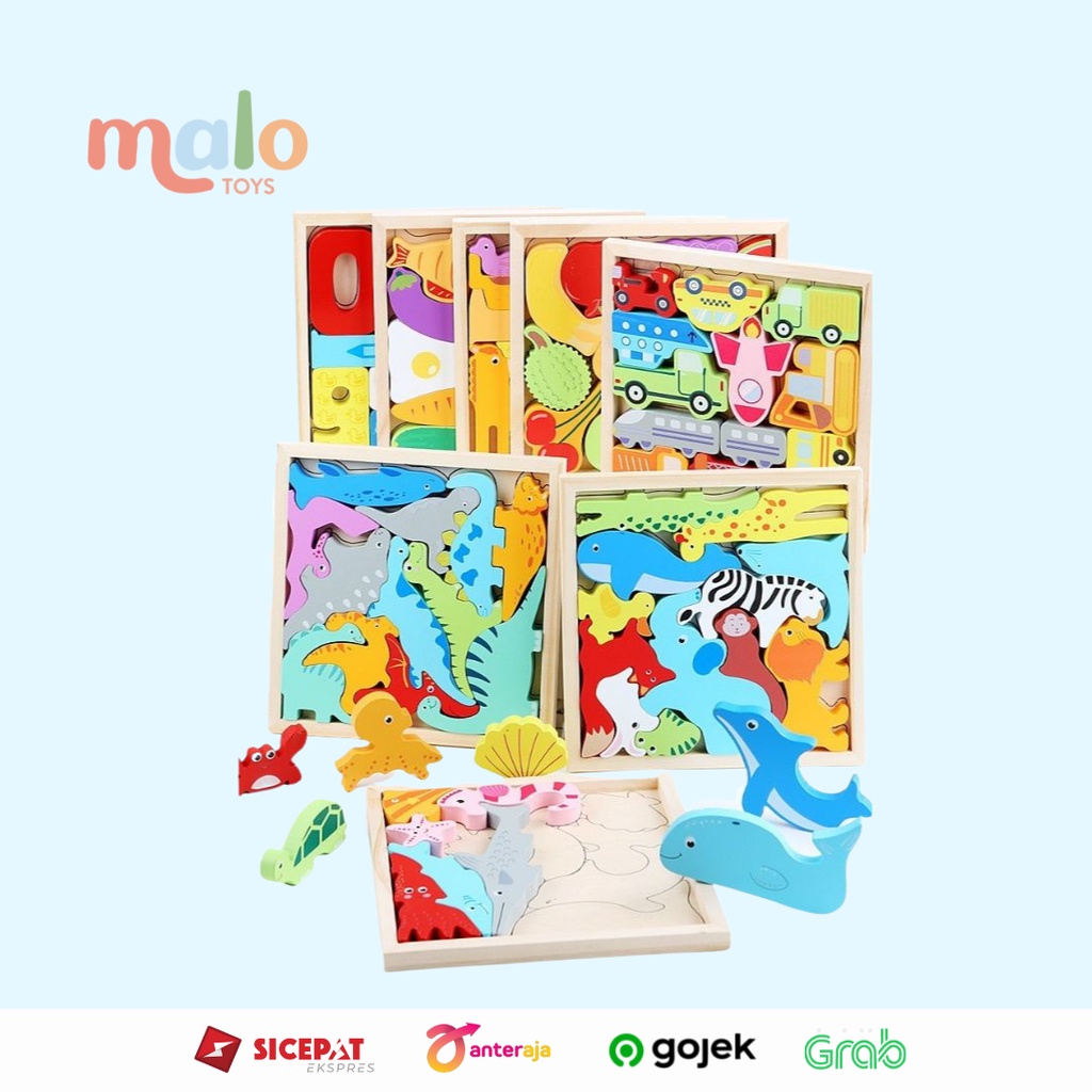Jual MALOTOYS - 3D Jigsaw Puzzle Wooden Toys Kayu Mainan Edukasi Anak ...