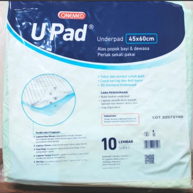 Jual Underpad 45x60 Cm Onemed Per pak Isi 10 Lembar UnderPad Upad ...