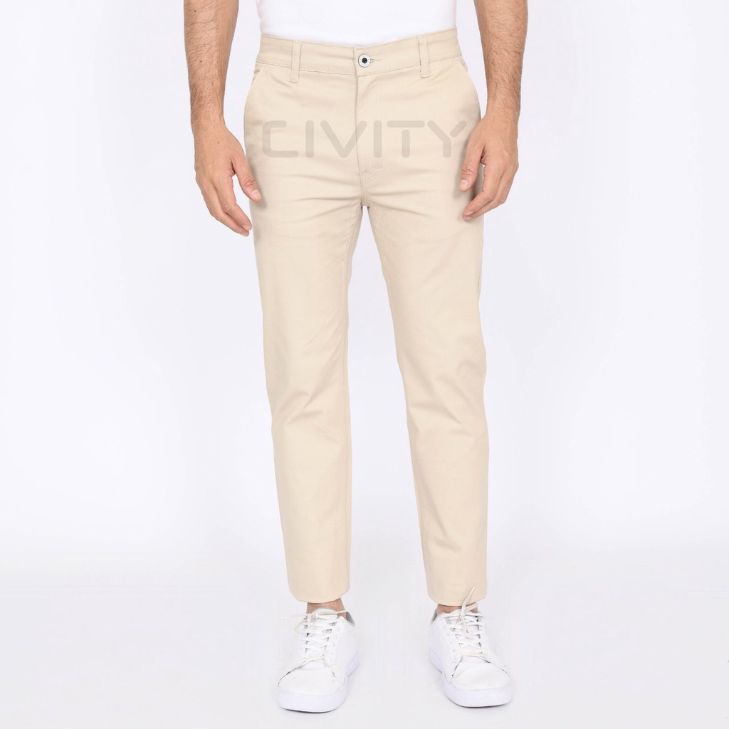 Jual Civity Celana Chino Panjang Pria Original Cream | Shopee Indonesia