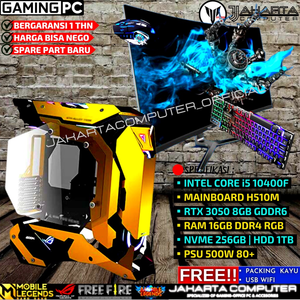 Jual Pc Gaming Fullset i5 VGA RTX 3050 8GB RAM 16GB HDD 1000GB SSD ...