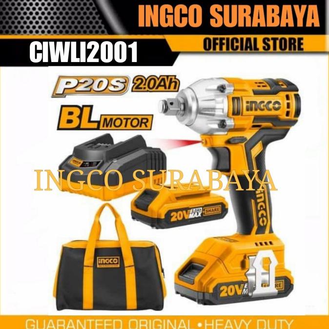 Jual Ingco Ciwli2001 Cordless Bor Baterai Pembuka Baut Roda Impact ...