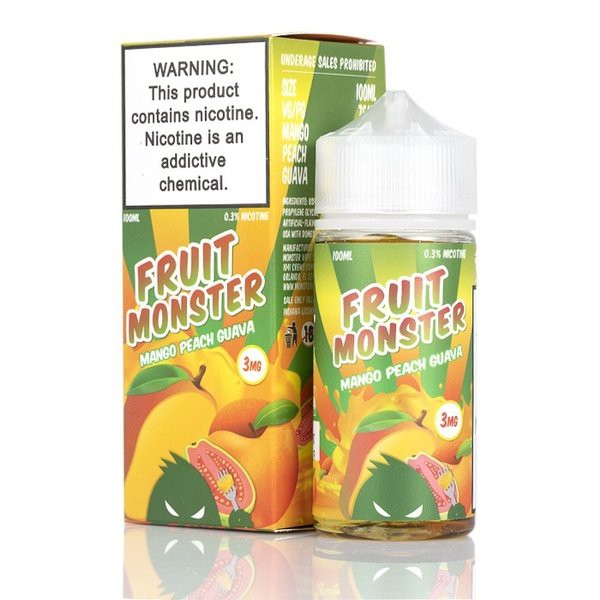 Jual Fruit Monster Peach Mango Guava 100ML 3MG & 6MG (BERCUKAI & 100% ...