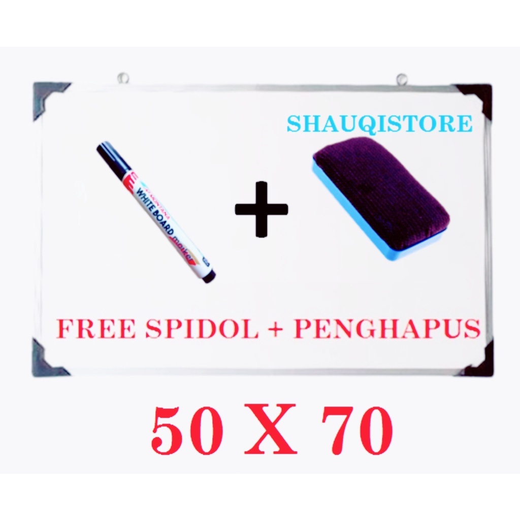 Jual (FREE SPIDOL DAN PENGHAPUS) Papan Tulis Whiteboard / Blackboard ...