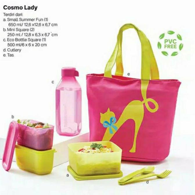 Jual Tupperware Cosmo Lady lunch box set tempat minum tempat makan ...