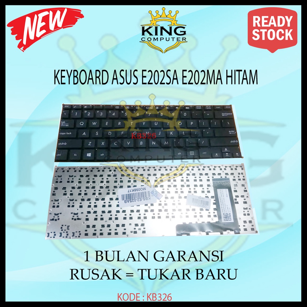 Jual Keyboard Laptop Asus E202 E202M E202MA E202S E202SA TP201SA Hitam ...