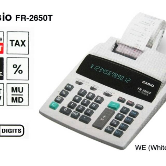 Jual CASIO FR-2650T-WE - Kalkulator Print # Printing Calculator ...