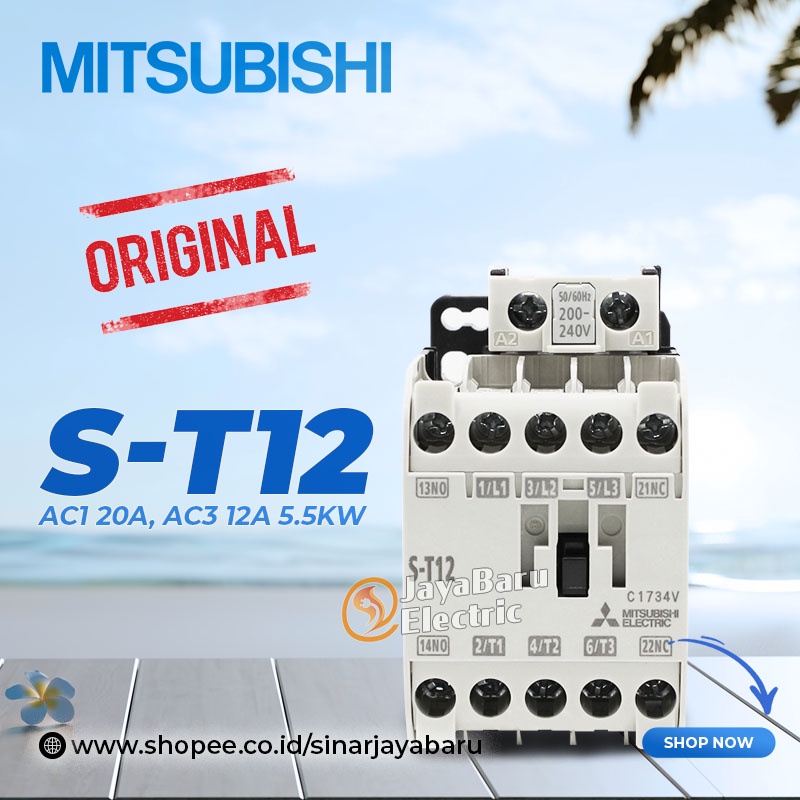 Jual Kontaktor Contactor Mitsubishi S-T12 ST12 110V 220V 380V | Shopee Indonesia