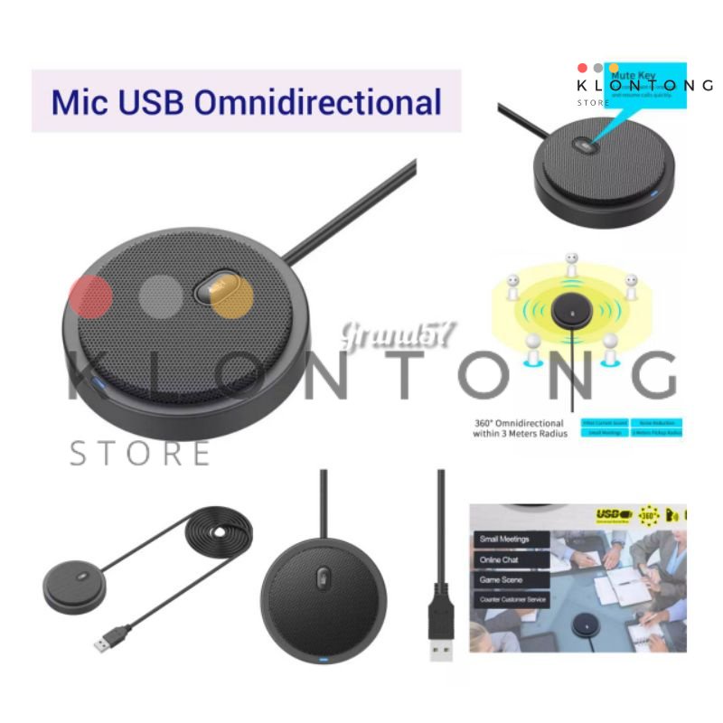 Jual Mic Omnidirectional USB Conference mikrofon zoom meeting rapat ...