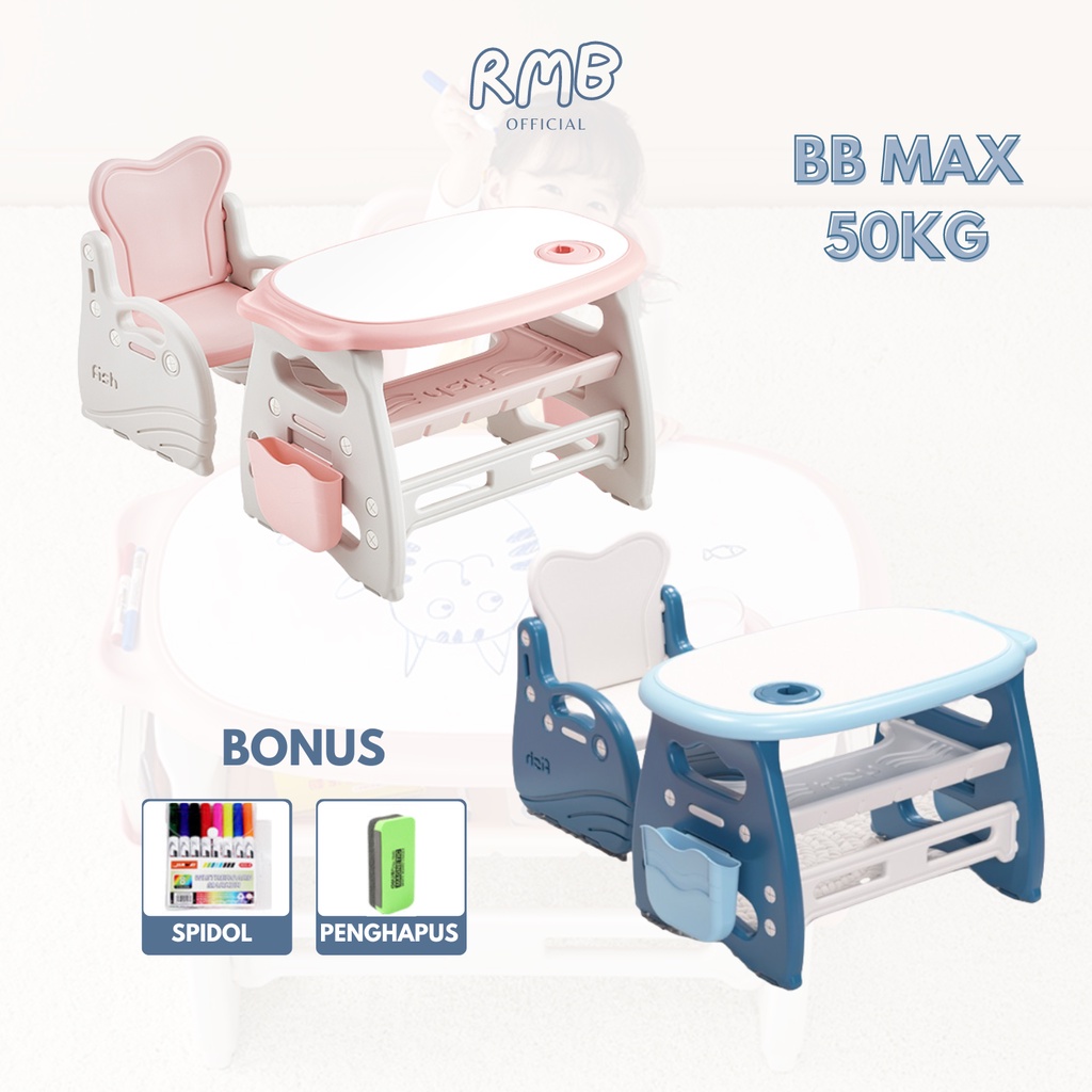 Jual RMB | Set Meja Belajar Anak Fish / Set Meja Belajar Anak / Meja ...