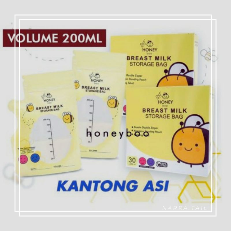 Jual SUPERSALE satuan Kantong Asi Storage Milk Honey Boo 100ml | Shopee ...