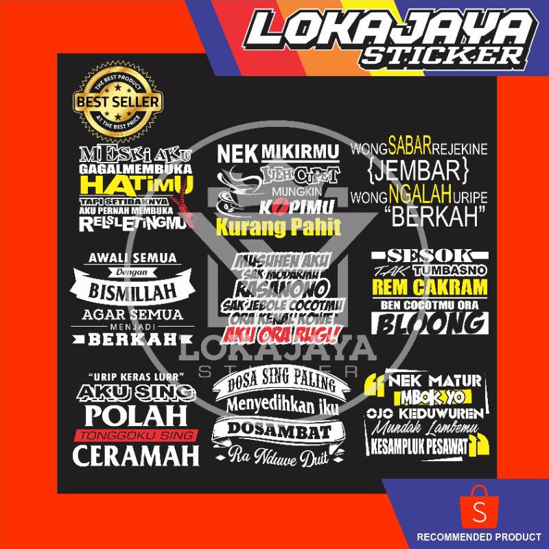 Jual STICKER CUTTING KATA KATA TRUK OLENG LUCU MOTIFASI TRUK OLENG ...