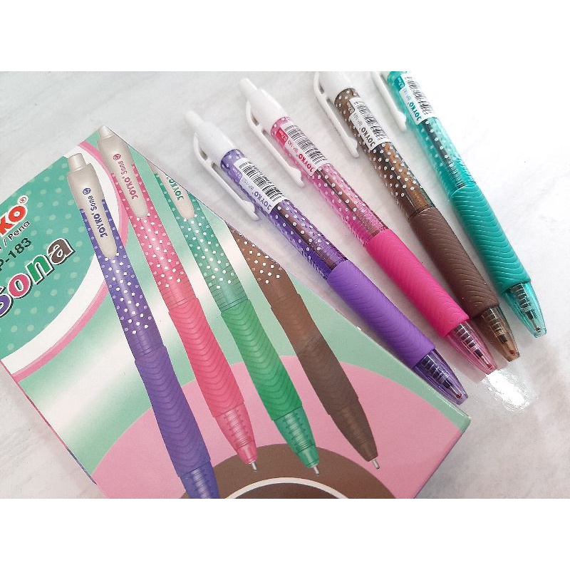 Jual PEN BP 183 SONA JlHITAM JOYKO SATU PAK ISI 12PCS | Shopee Indonesia
