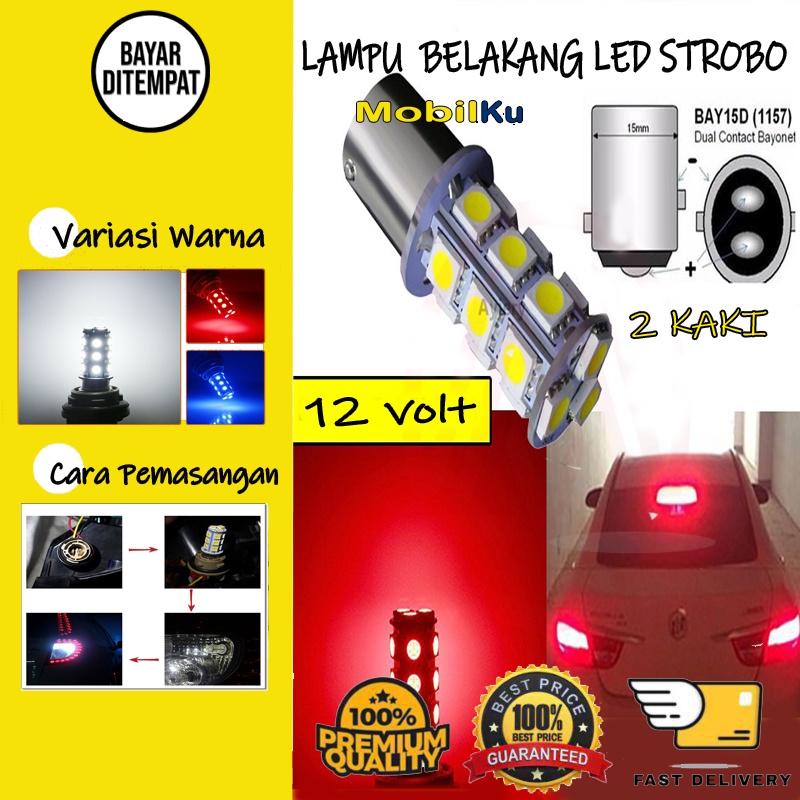 Jual Lampu Led Bayonet Strobo 2 Kaki Lampu Led Rem Kedip SMD 5050 18 ...
