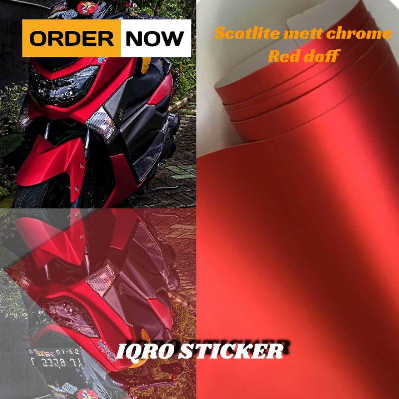 Jual Stiker skotlet motor metalik krom doff merah stiker scotlite motor ...