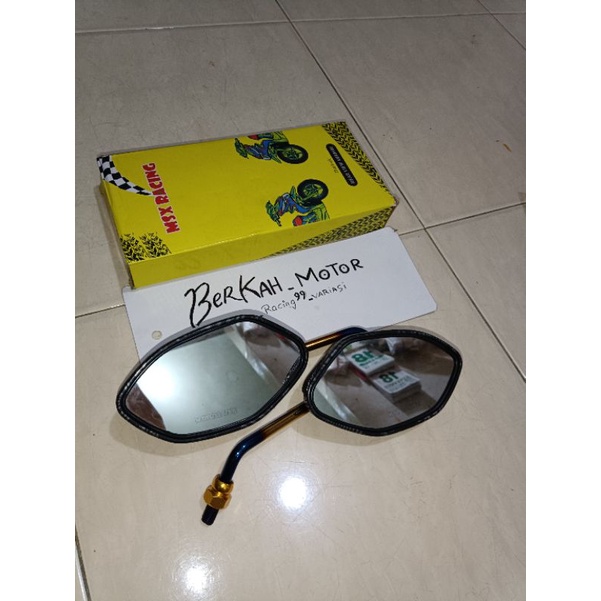 Jual 1 set kiri kanan Kaca spion cnc karbon carbon tangkai 2 tone bakar ...