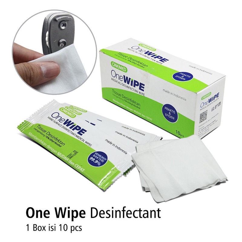 Jual OneMed One Wipe Tissue Desinfektan isi 10 | Shopee Indonesia