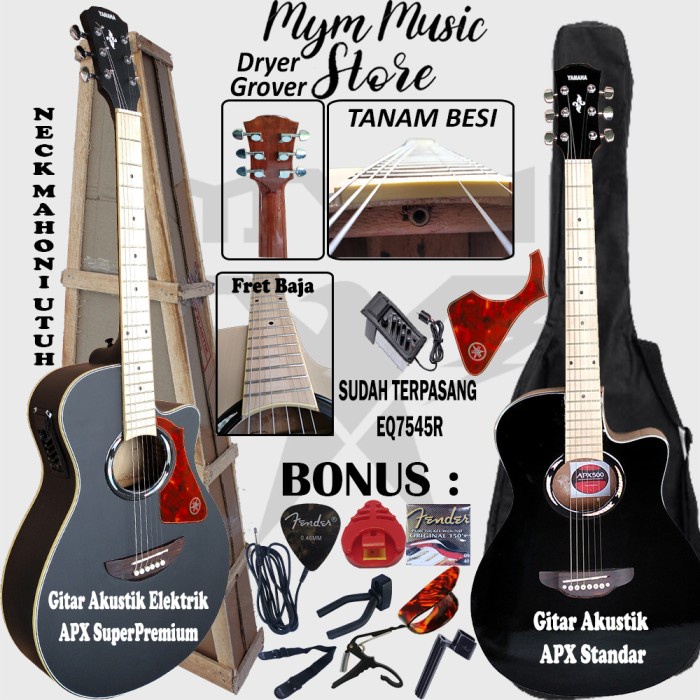 Jual SALE Gitar akustik elektrik APX stang utuh double run - Akustik Standar, Hitam | Shopee ...